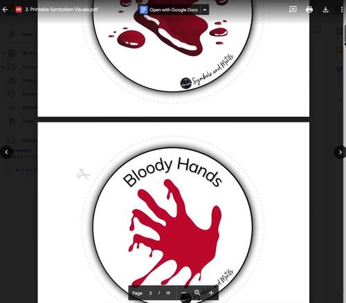 Macbeth Symbols and Motif Visuals including blood, bloody hands | TPT