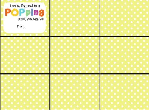 Pop Tubes Fidget Toy Beginning of Year Gift Tag (Popping Year) | TPT