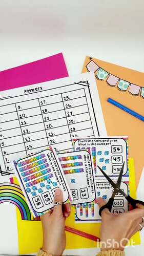 Place Value Tens and Ones Worksheet Task Card Bundle 1st Grade 2nd Grade