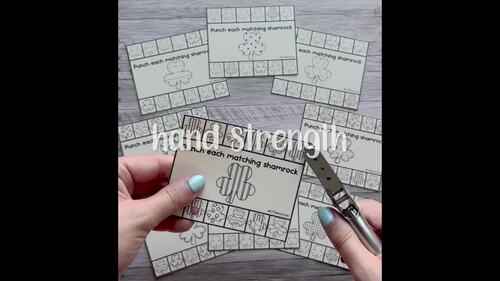 Hole Punch Cards: Fine Motor Activity [St. Patrick's Day / shamrock theme]