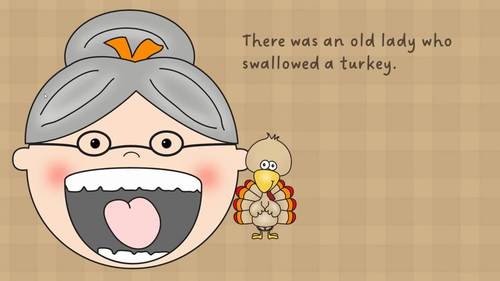 There Was An Old Lady Who Swallowed A Turkey Interactive PowerPoint ...