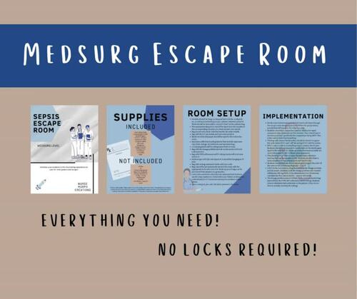 Nursing/Medical Escape Room - Sepsis Medsurg by NurseMurph Creations