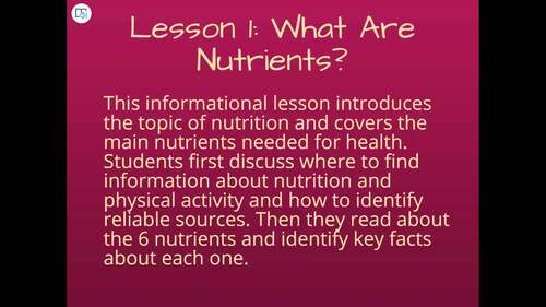 Health Bundle! Nutrition and Physical Activity / Middle School Health