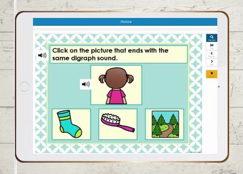 Ending Digraphs Picture Match (BOOM CARDS with Audio) | TPT