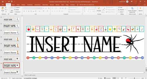 Australian Animal Editable Name Tags - Alphabet Desk Strips with Numbers