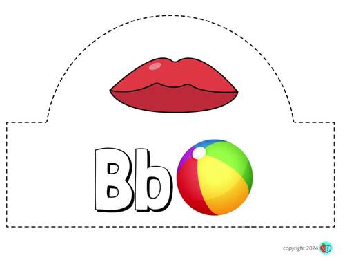 Kindergarten Alphabet Hats Activity + Sound Mouth Picture Hats + 26 ...