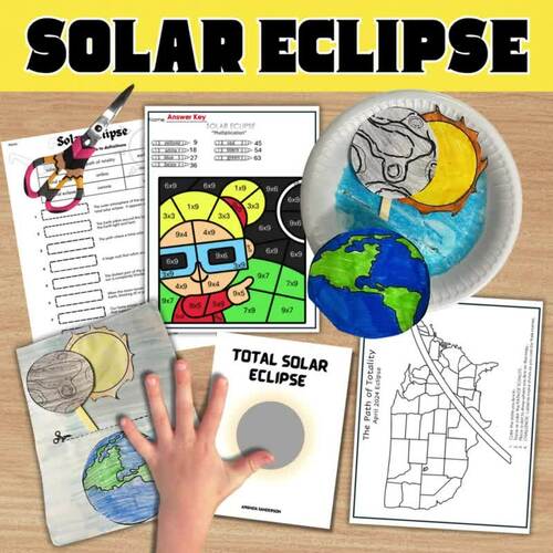 Total Solar Eclipse April 8, 2024 - Science Packet, Crafts, Worksheets ...