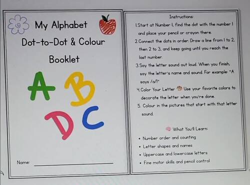 Alphabet Dot-to-Dot & Coloring Workbook | Uppercase & Lowercase Letters