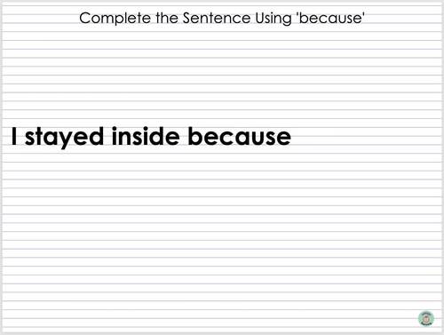 Year 1 Because But So Sentence Completion - Explicit Sentence Writing ...