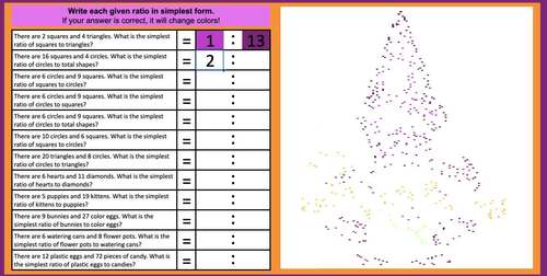 Writing Ratios in Simplest Form - Digital Practice - Pixel Activity ...