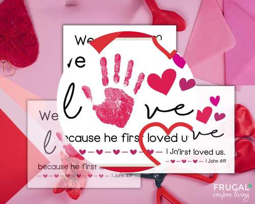 Christian Valentine Handprint Art Kids, 1 John 4:19 Bible Verse ...
