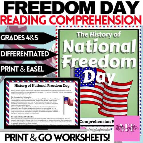 National Freedom Day Differentiated Grade 4 & 5 Reading Comprehension # ...