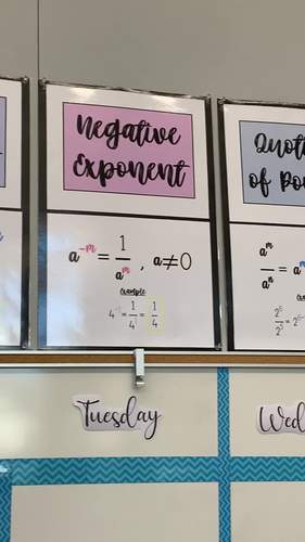 Properties of Exponents Posters by Boba Teach Repeat | TPT