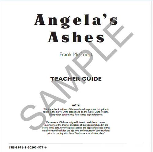 Angela's Ashes Novel Units® Teacher Guide Novel Study | TPT