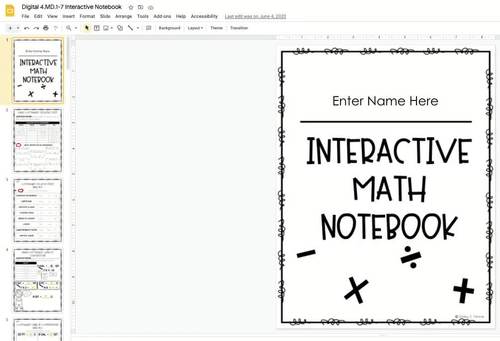 Math Interactive Notebook 4th Grade Measurement & Data | TPT