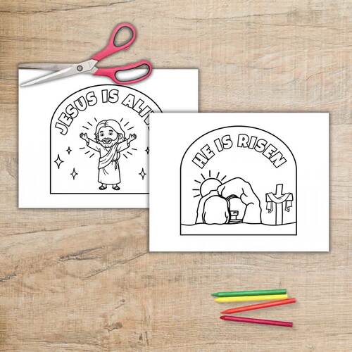 Easter He is Risen Activity Craft Fan, Jesus Resurrection Sunday School ...
