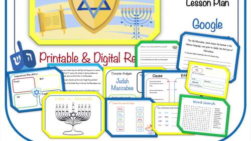 Maccabee The Story of Hanukkah Lesson and Math Boom Cards™ by Mrs Lena