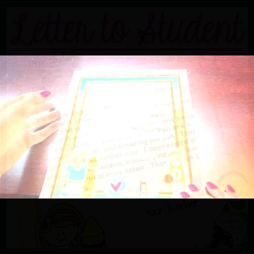 End of the Year Letter to Student From Teacher or Welcome Letter