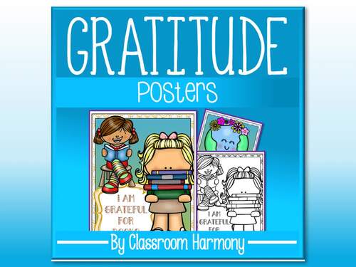 Social Emotional Learning Gratitude Posters | Color & B/W Versions ...