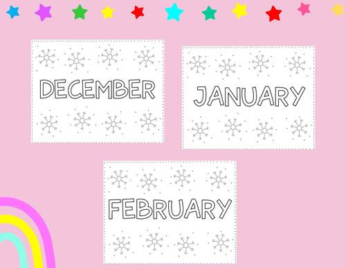 Winter Back to School Coloring Worksheets, Winter Months Coloring ...