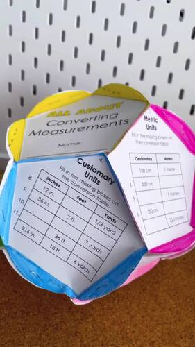 4th Grade Math Review Craft Converting Measurements Dodecahedron Math ...