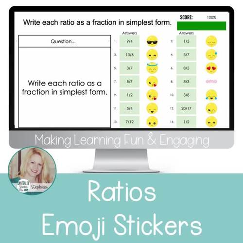 Ratios Digital Resource Self-Checking Sticker Activity by Digitally ...