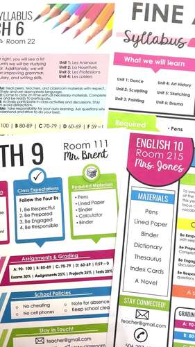 Syllabus Template - Editable Syllabus Infographic Templates for Back to ...