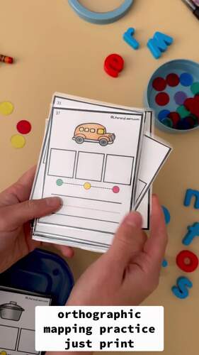 CVC Word Task Cards with Sound Boxes by Literacy Learn Blog | TPT