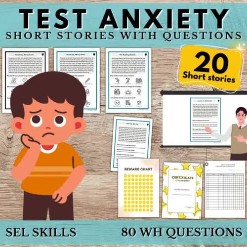 Test Anxiety Stories W/ Questions Worksheets l Test Taking Tips SEL ...