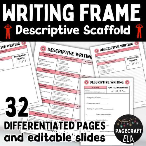 Writing Frame | Scaffolded Descriptive Writing | Graphic Organizer