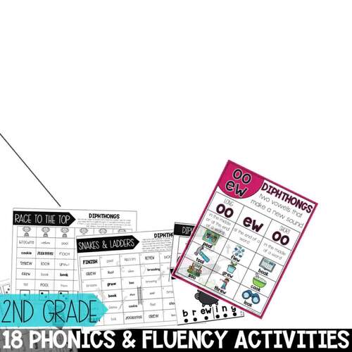 oo ew Diphthongs Worksheets, Spelling Activities and 2nd Grade Phonics ...