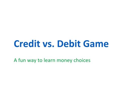 Credit vs. Debit Card Deck Game by Invest Young | TPT