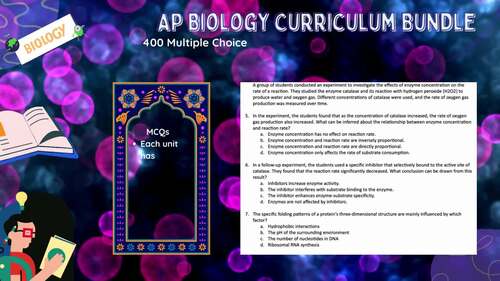 AP Biology Curriculum | Review Units 1-8 | 400 Multiple Choice BUNDLE ...