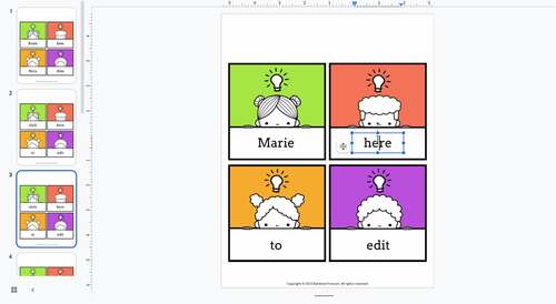 Editable Cute Students Classroom Student Desk Name Tags Template Square ...