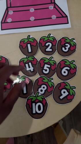 Chocolate‑Covered Strawberry Number Recognition Activity (1–10) | TPT
