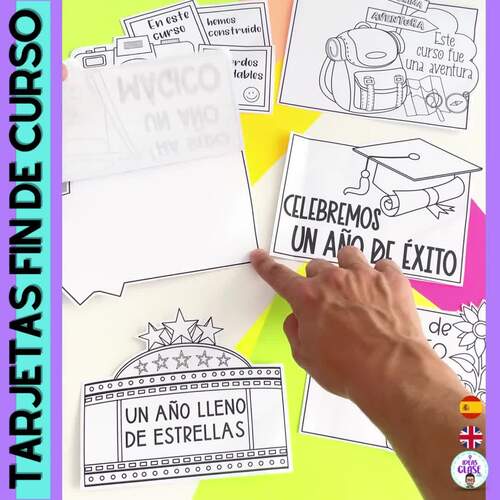 End of year activities- cards- tarjetas fin de curso by Ideas Clase abc