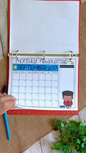Back to School Editable Monthly Newsletter and Communication Calendar