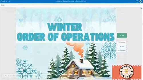 Winter Order of Operations BOOM Cards | PEMDAS Practice | Grades 5–7
