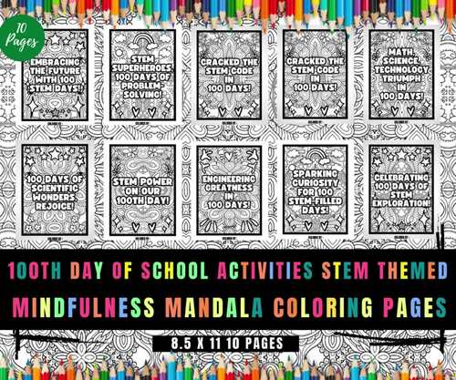100 Days Of School Stem Activities, Mindset Growth Affirmation Coloring ...