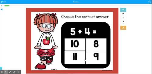 Back to School Addition Facts Set 2 Boom Cards™ Distance Learning