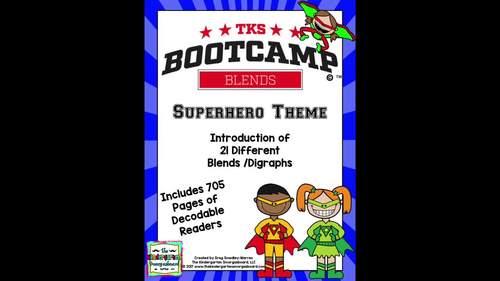 Blends Bootcamp (Superhero Theme) by Kindergarten Smorgasboard