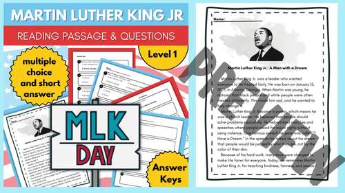 Martin Luther King Jr. Reading Passages & Questions BUNDLE | 1–8 | MLK DAY