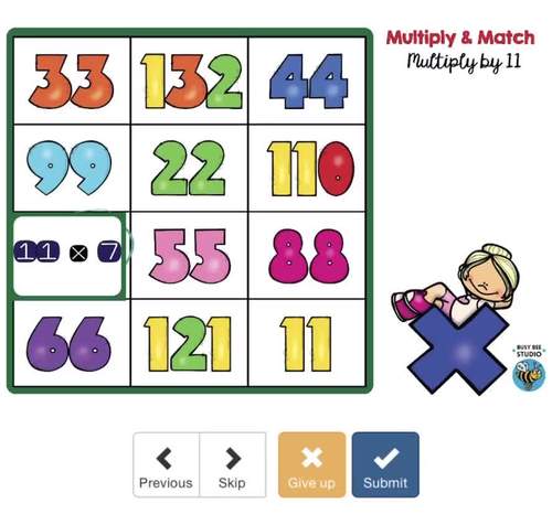 Boom Cards Multiplication | Multiply by 11 | Distance Learning | TPT