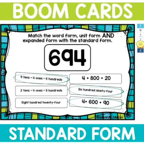 Word, Unit, and Expanded Form using Boom Cards | TPT