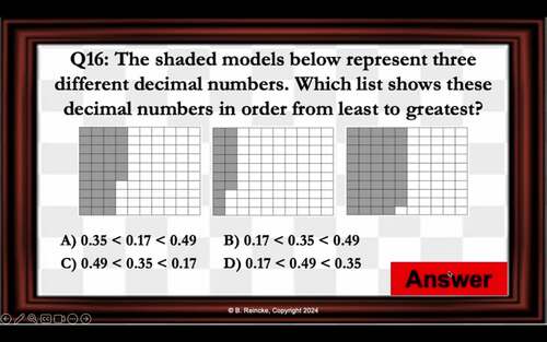 Compare and Order Decimals Tech Time 4th Grade (DIGITAL REVIEW GAME) 4.2F