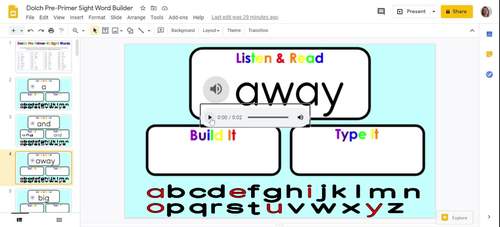 Dolch Sight Word Interactive Google Slides BUNDLE - DISTANCE LEARNING