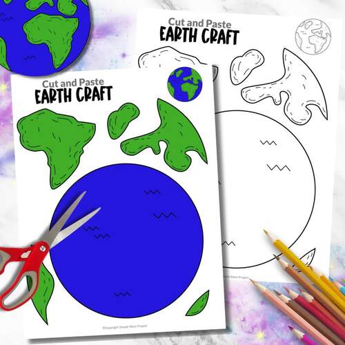 Earth Cut and Paste Craft | Earth Printable | Educational | Homeschool