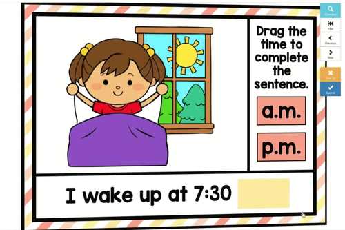 A.M. and P.M. - Boom Cards - Distance Learning by Bethany Gardner