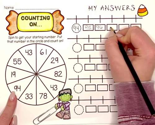 Halloween Activity Counting On up to 120 | 1st Grade Math Center 1.NBT.1