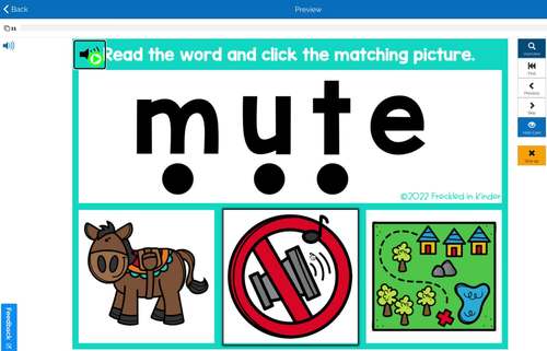 Read CVCe Words / Long Vowel U / Boom Cards by Freckled in Kinder